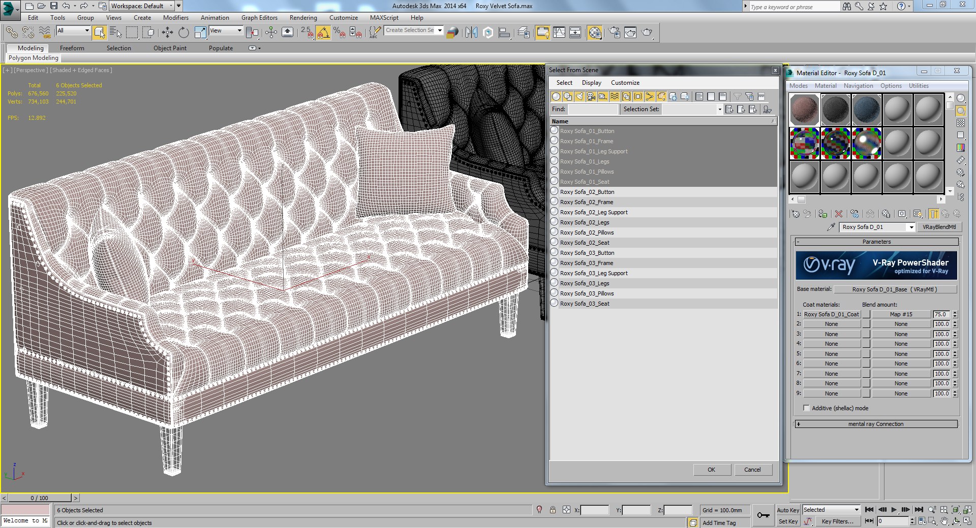3D Roxy Velvet Sofa Meridian Furniture - TurboSquid 1939622