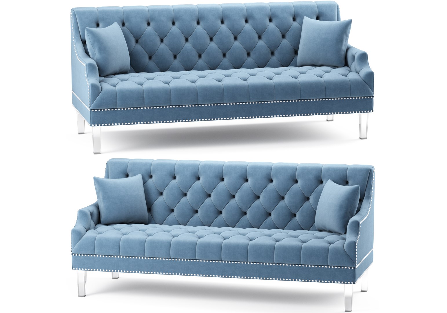 3D Roxy Velvet Sofa Meridian Furniture - TurboSquid 1939622