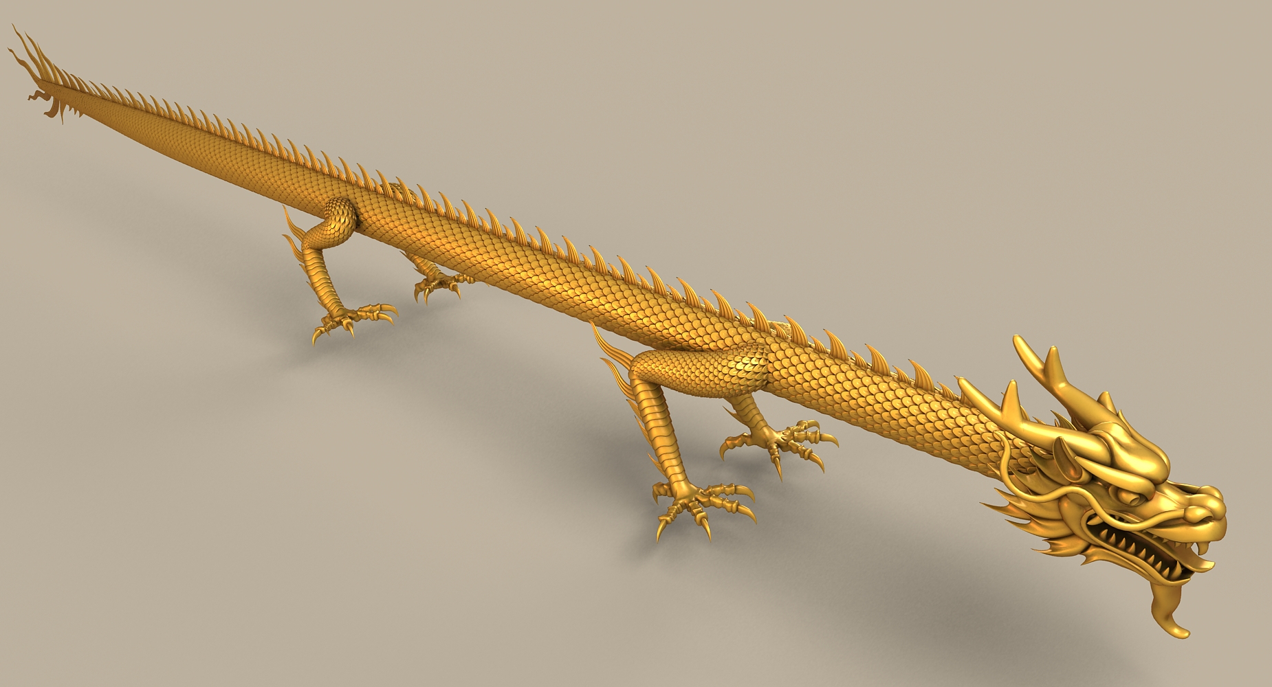 ancient straight dragon 3d max