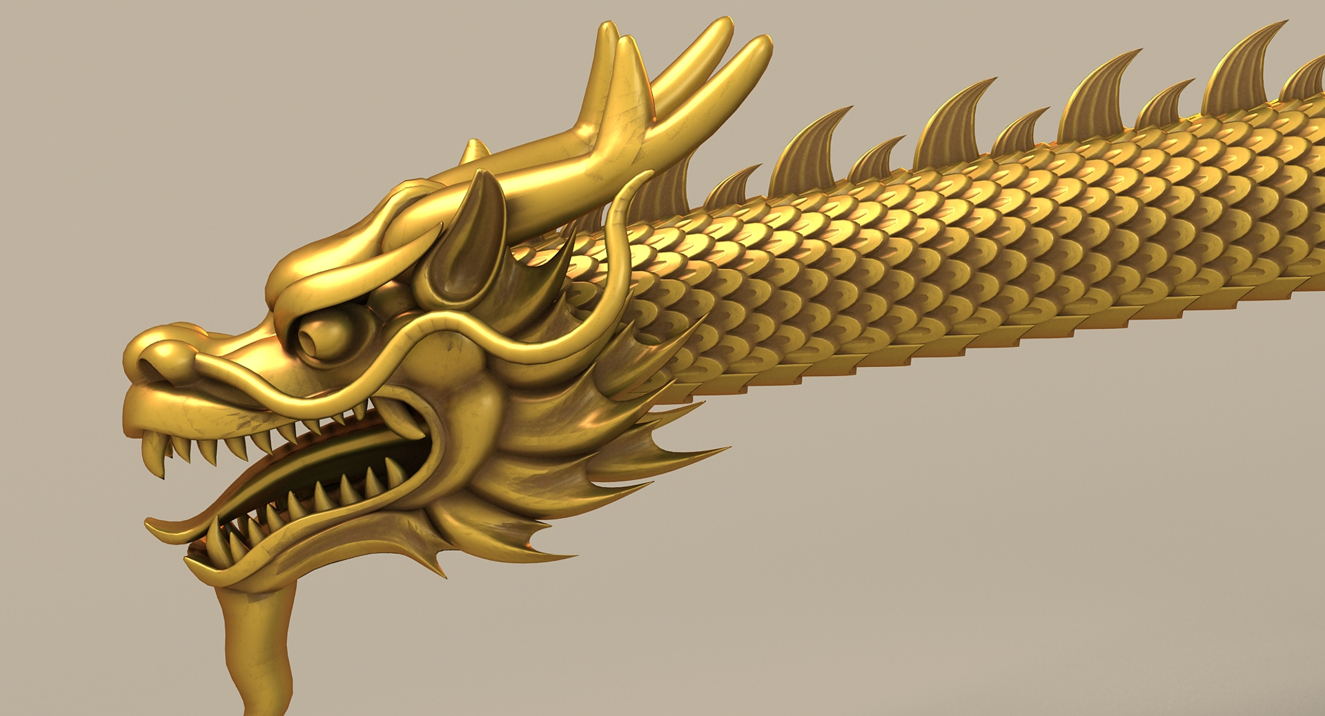 ancient straight dragon 3d max
