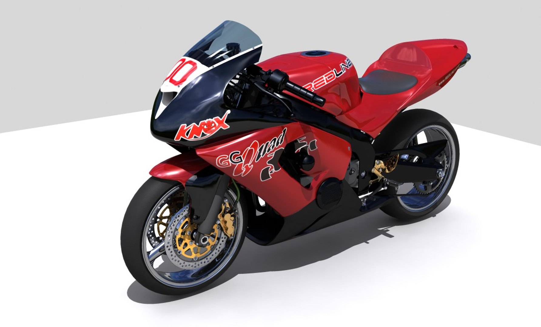 kawasaki ninja motorcycle redline 3d model