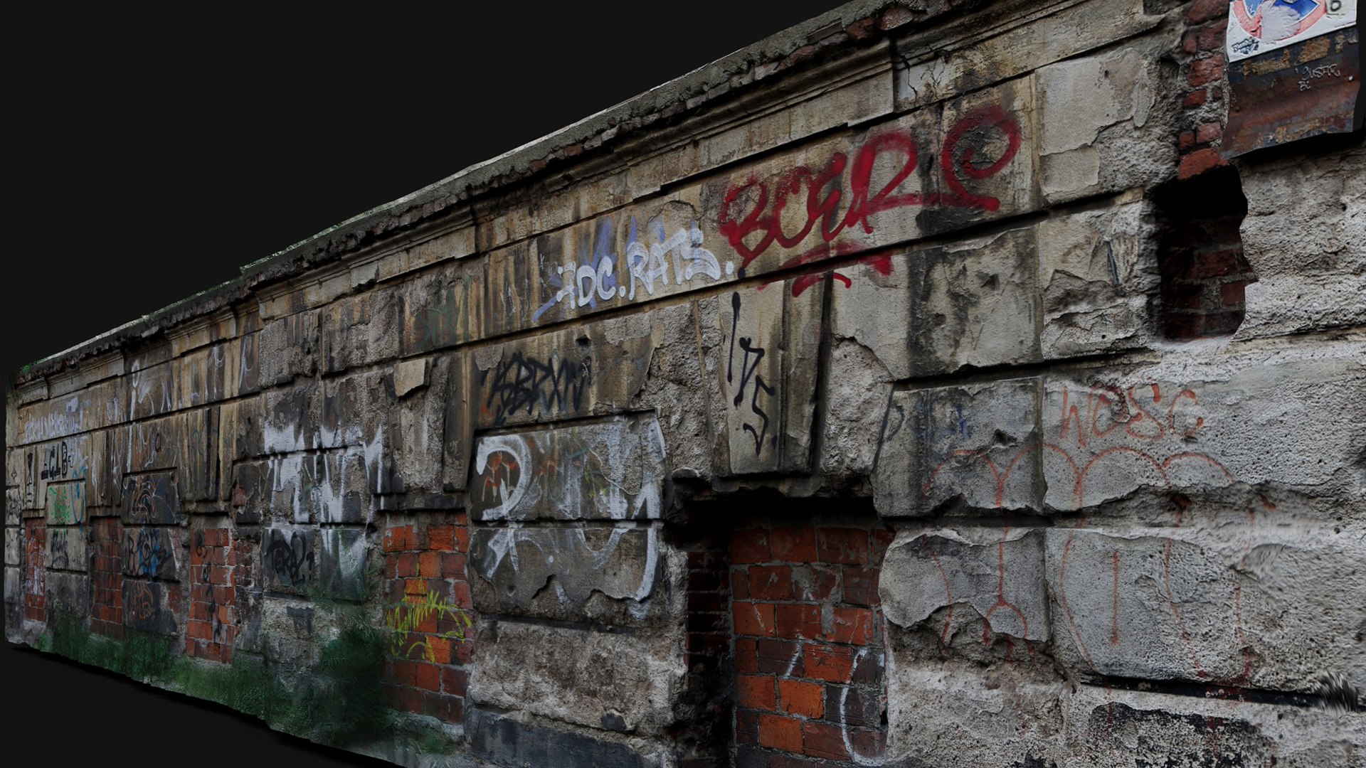 Damaged Plaster Wall Derelict Building Photogrammetry Model ...