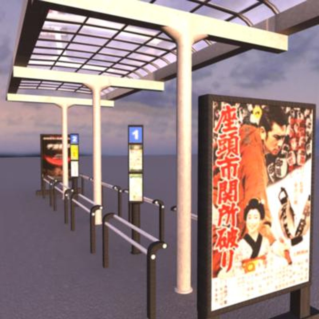 3d Japanese Bus Stop