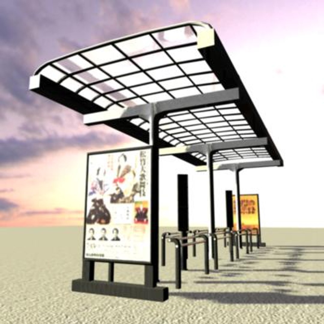 3d Japanese Bus Stop