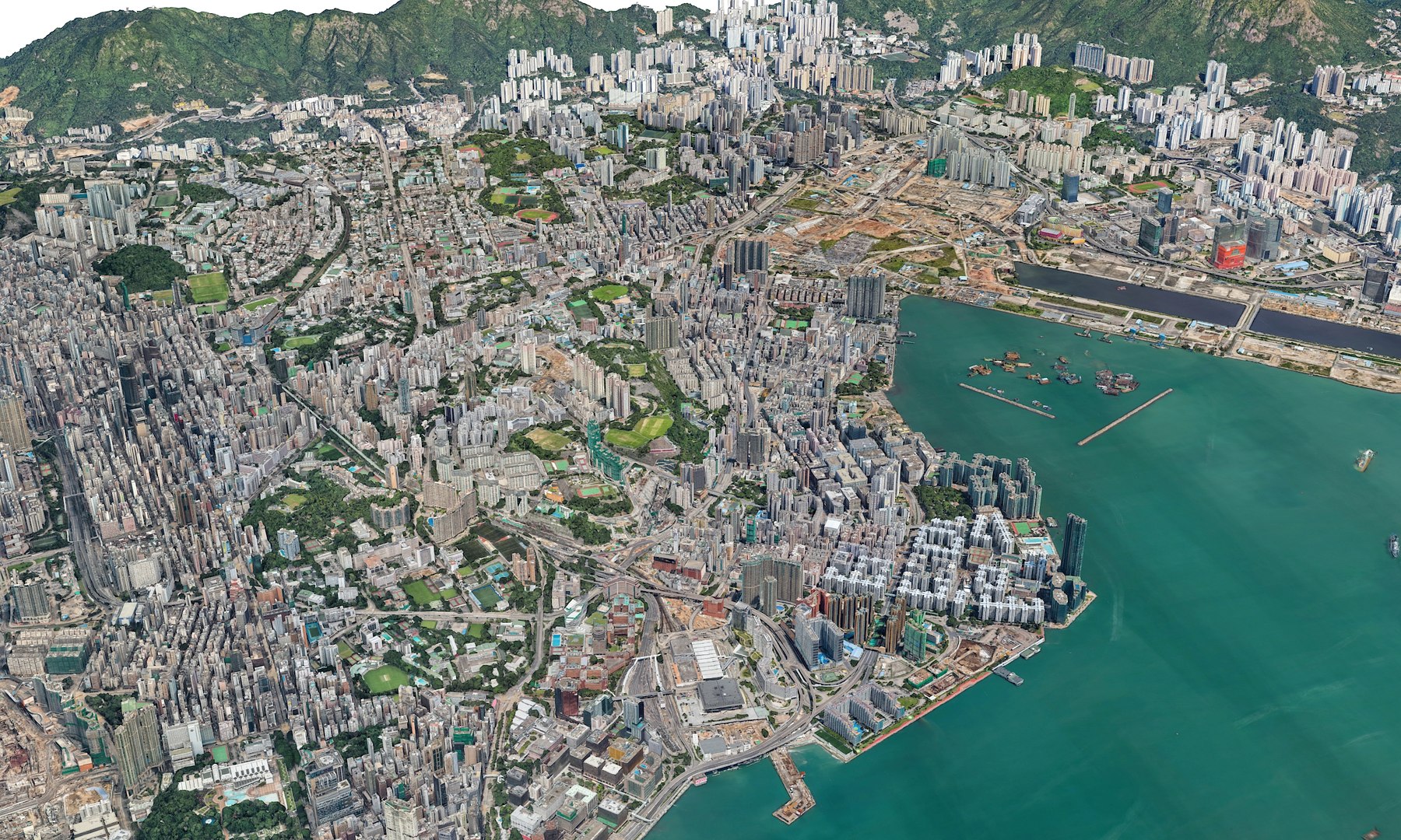 3D Hong Kong Downtown - TurboSquid 2130704