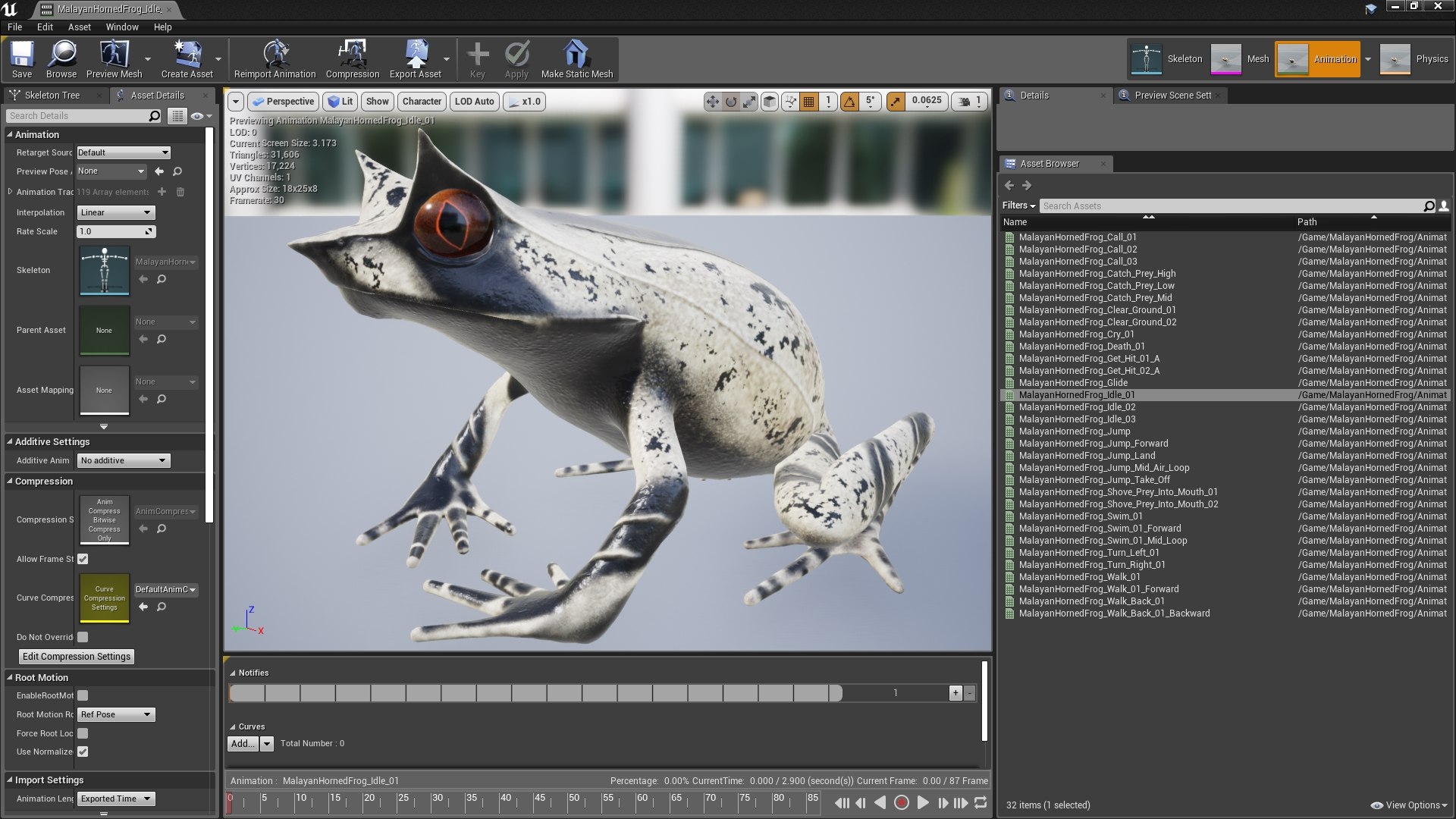 Malayan Horned Frog - Animated 3D Model - TurboSquid 1767344