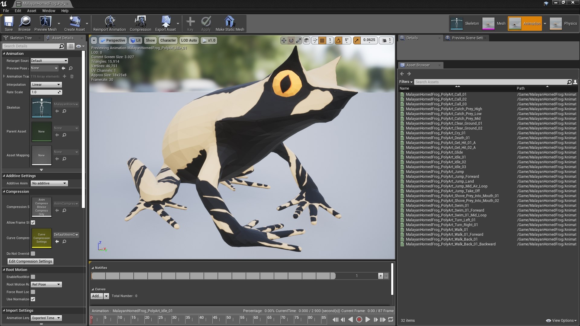 Malayan Horned Frog - Animated 3D model - TurboSquid 1767344