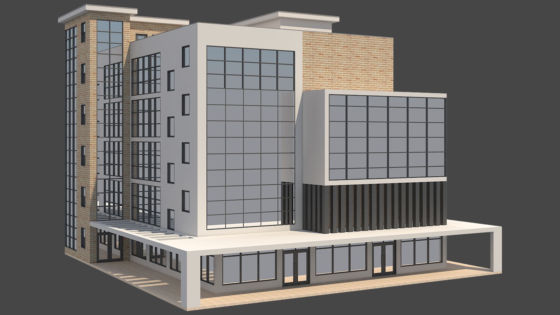 3d office building