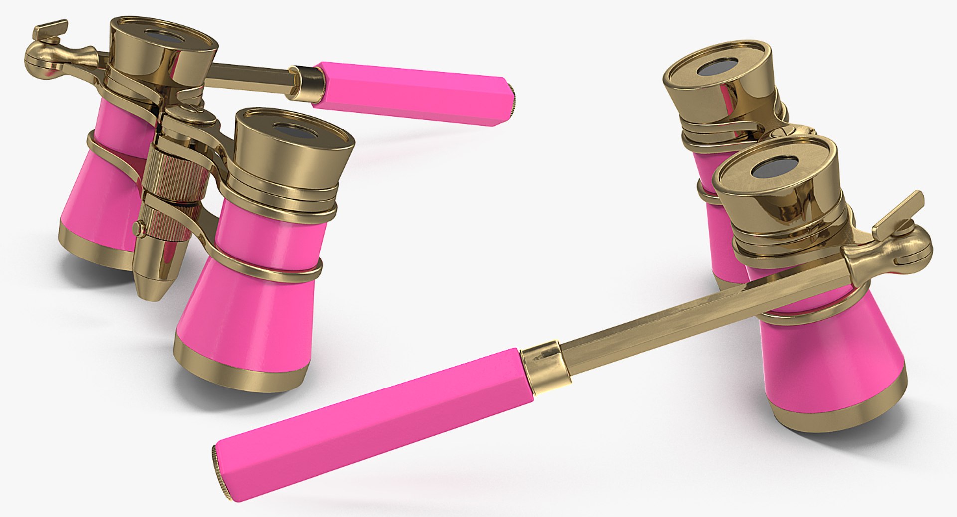3D Elegant Pink Opera Glasses Model - TurboSquid 1359651