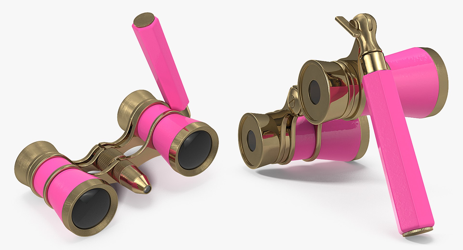 3D Elegant Pink Opera Glasses Model - TurboSquid 1359651
