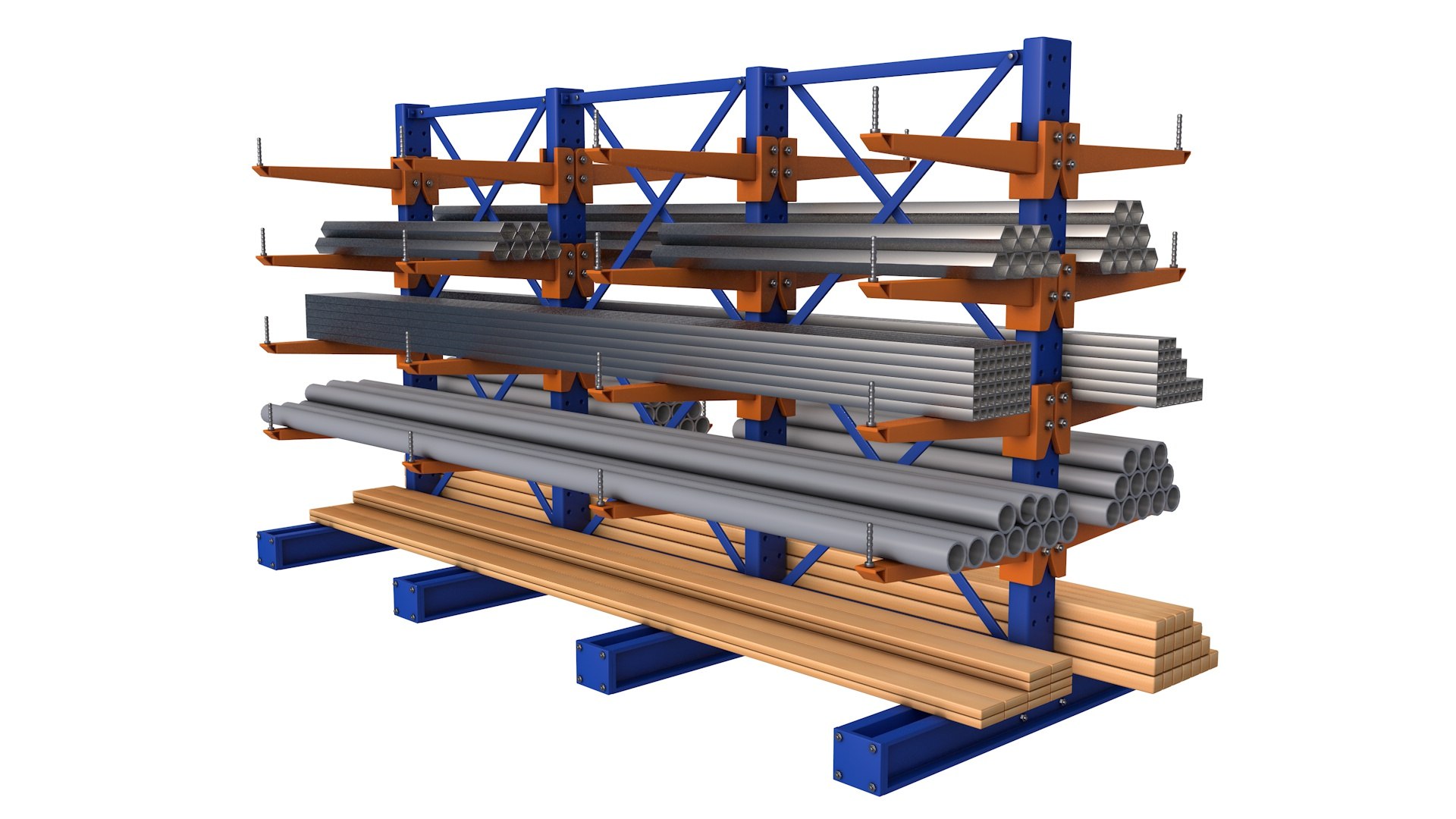 Cantilever Racking System 3D Model - TurboSquid 2505907