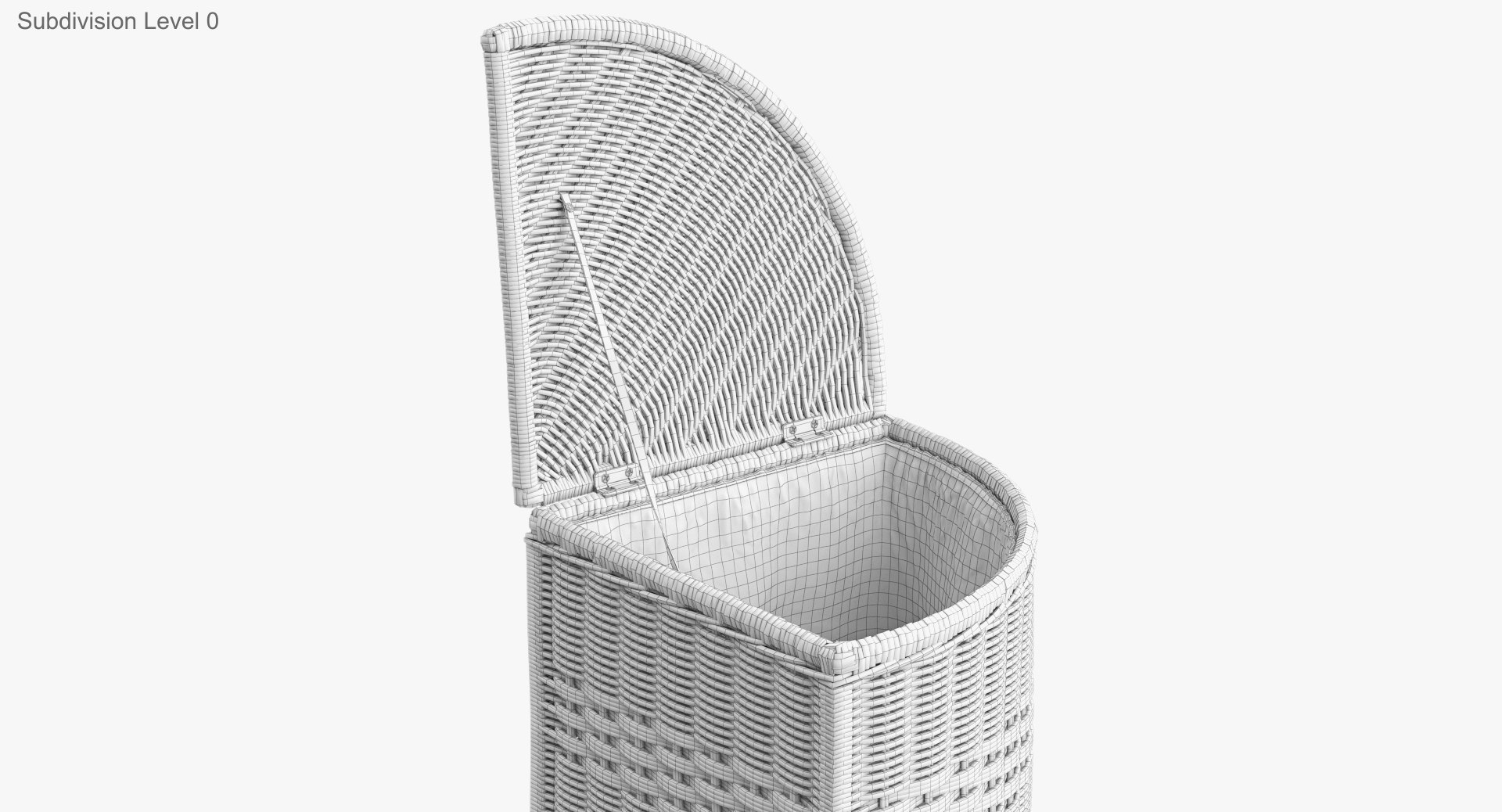 Wicker Laundry Basket Rattan 3d Model