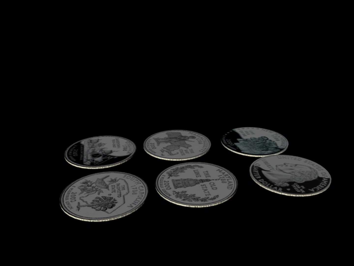 2000 State Quarters 3d C4d