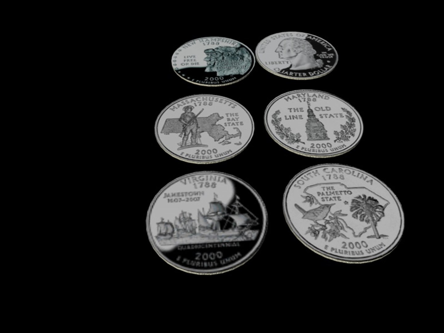 2000 State Quarters 3d C4d