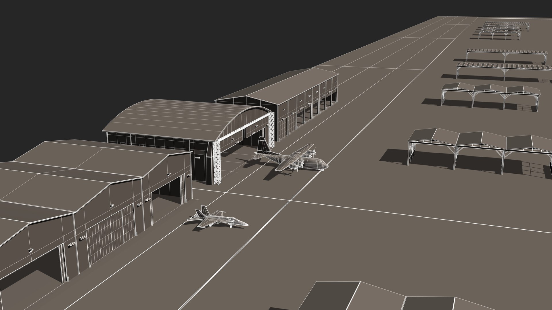 Military Air Base 3D Model - TurboSquid 1439004