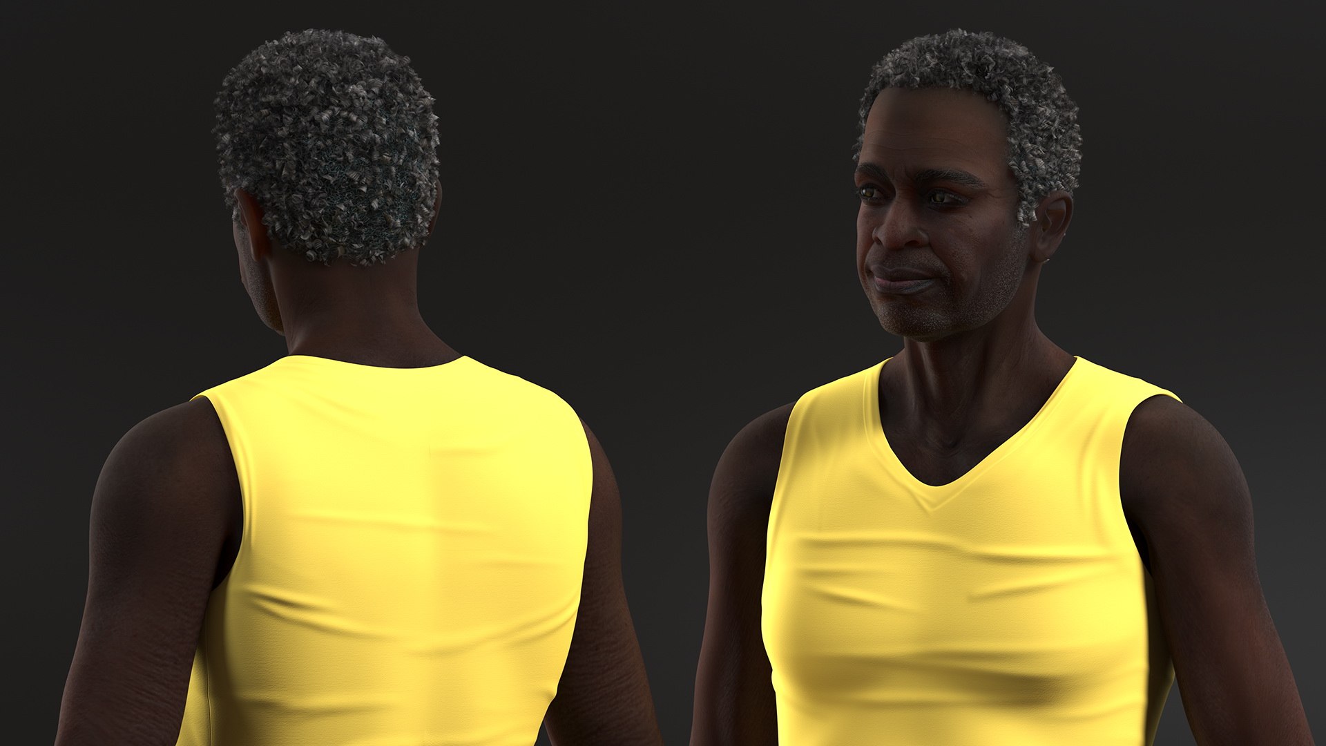 3d Afro American Grandpa Wearing Pajamas Rigged For Cinema 4d Turbosquid 2020955