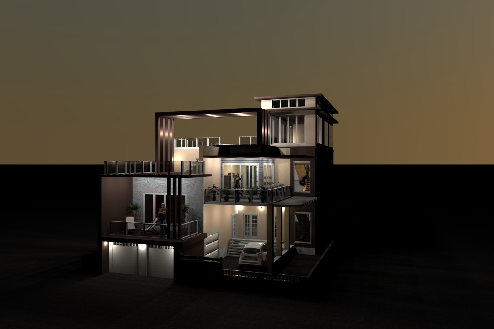 3D Duplex House Model - TurboSquid 1314039