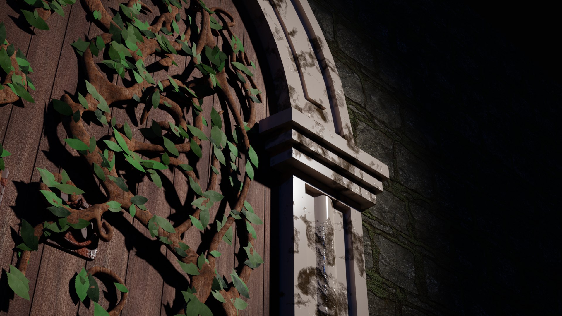 3D Fantasy Door With Vines - TurboSquid 2151031