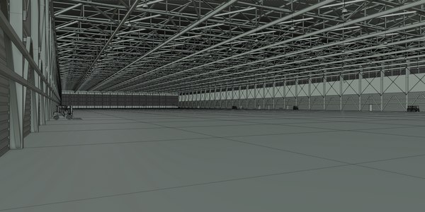 3D модель Интерьер ангара для самолета 4б - TurboSquid 1686818