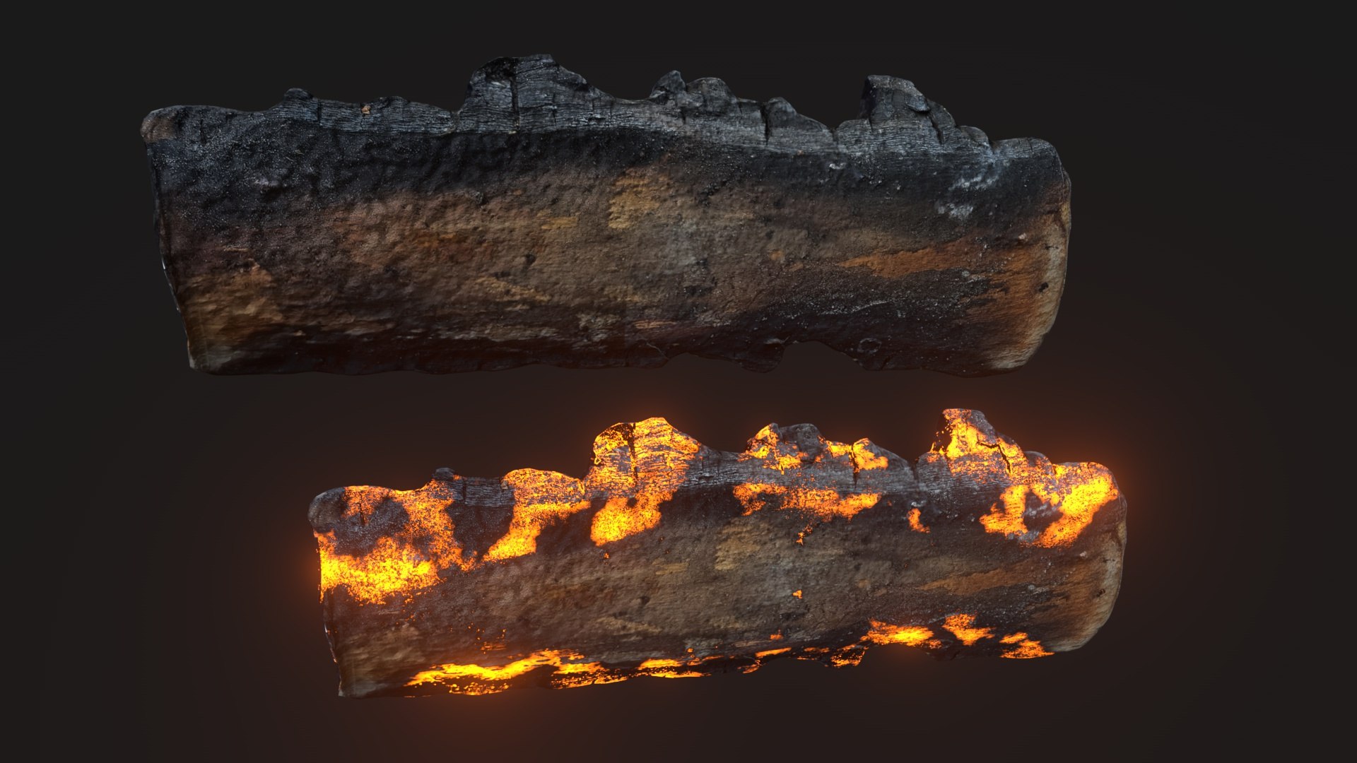 Burned Wooden Log 2 3D Model - TurboSquid 2122943
