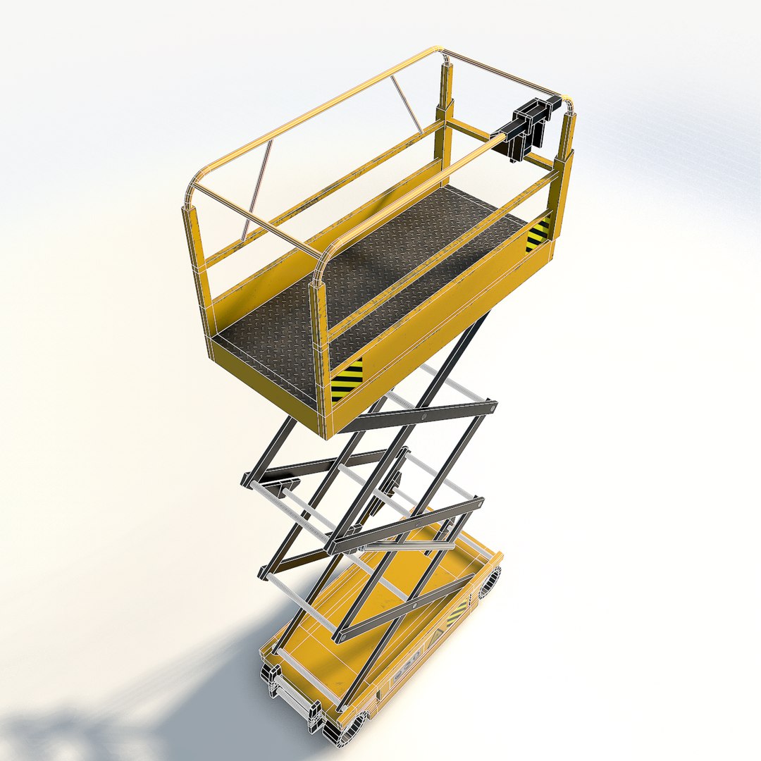 Realistic Scissor Lift Pose 3d 3ds