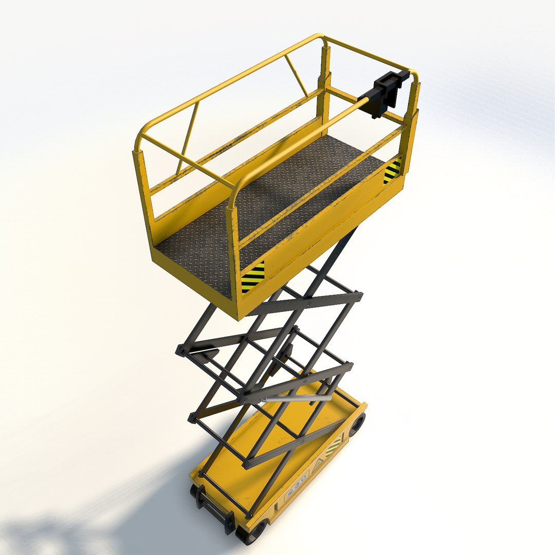 Realistic Scissor Lift Pose 3d 3ds
