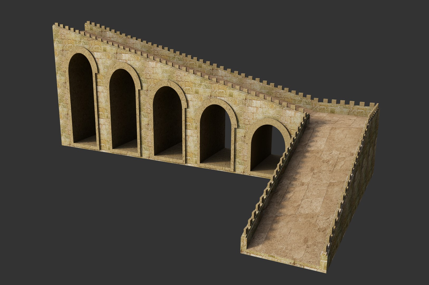 Free Ancient Structure Arch Stairs Model - TurboSquid 2338514