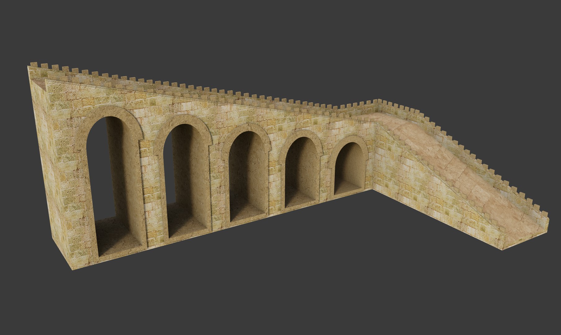 Free Ancient Structure Arch Stairs Model - TurboSquid 2338514