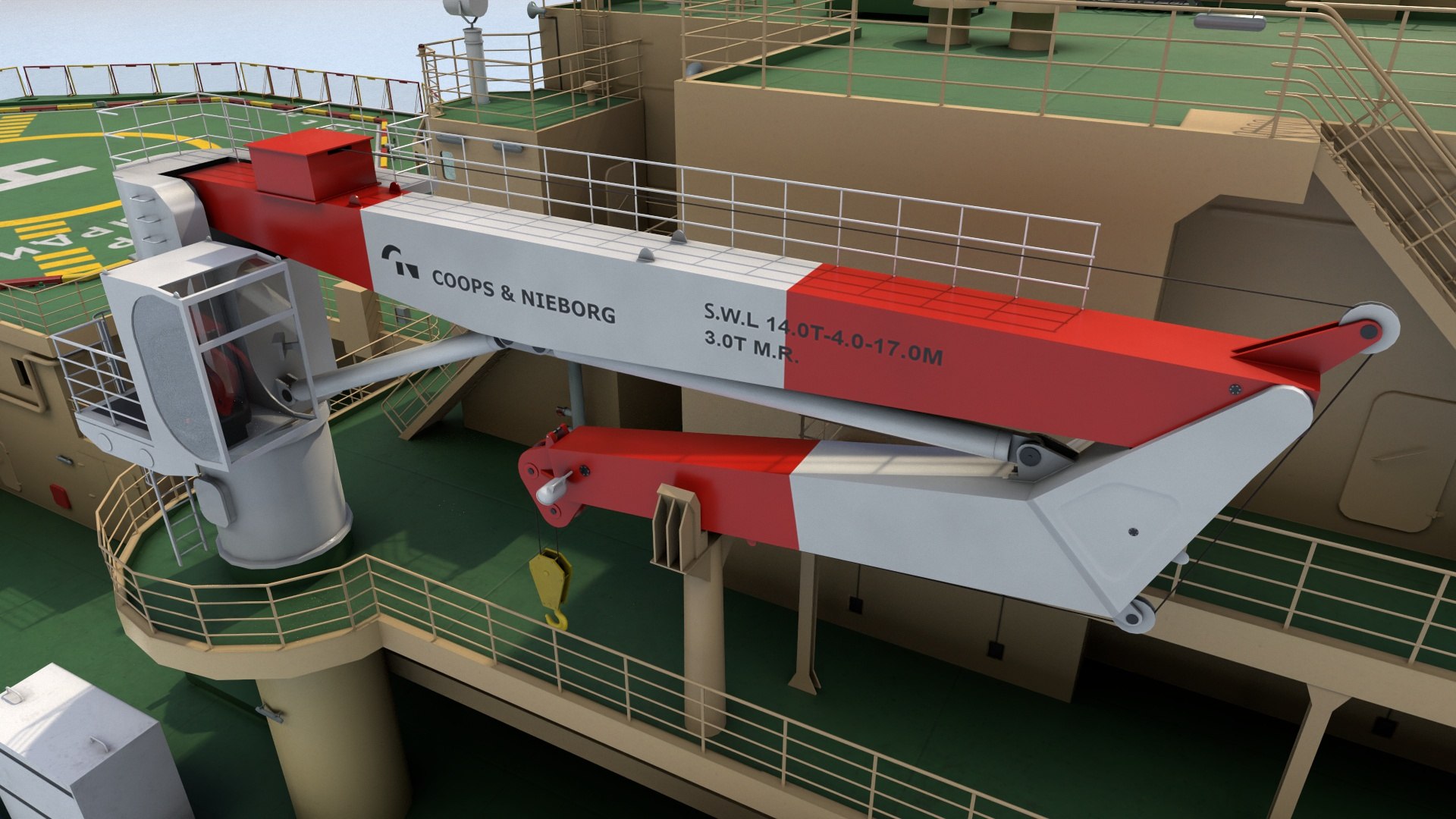 Nieborg ship deck crane port 3D model - TurboSquid 1682437