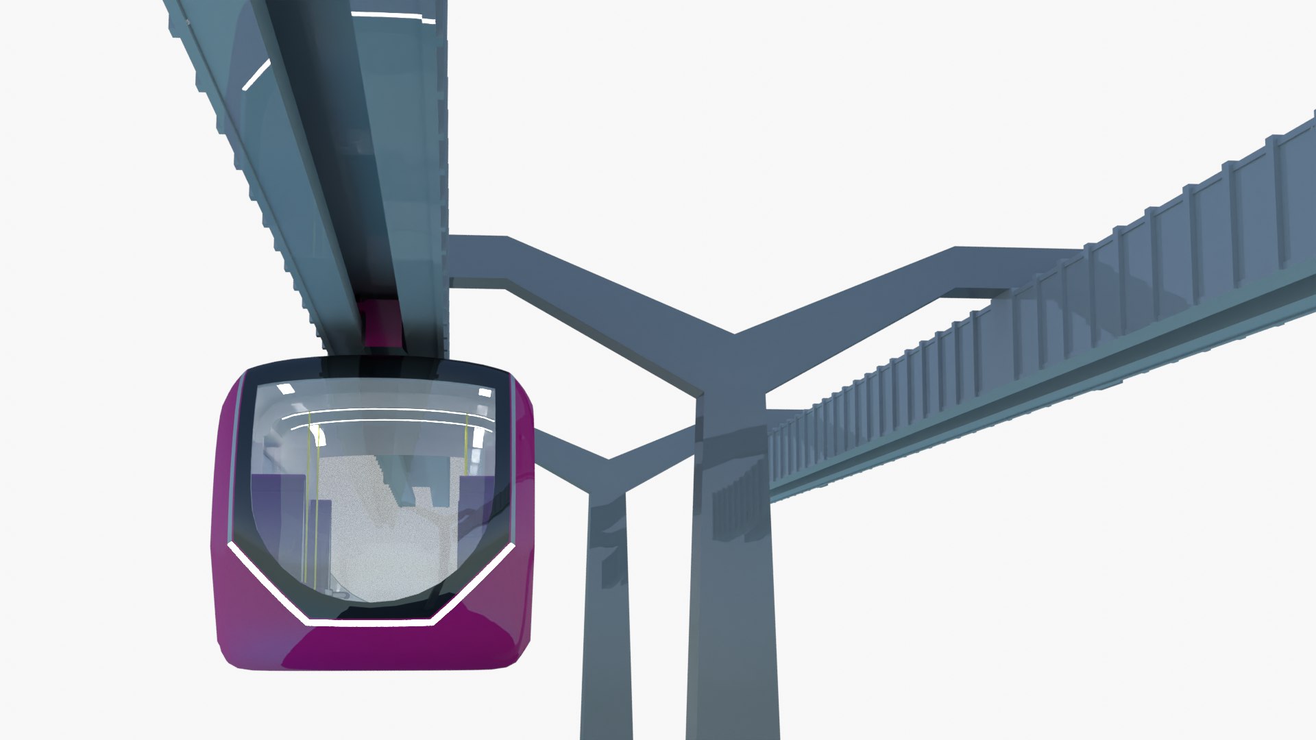 3D Elevated Train Pink Model - TurboSquid 1989073