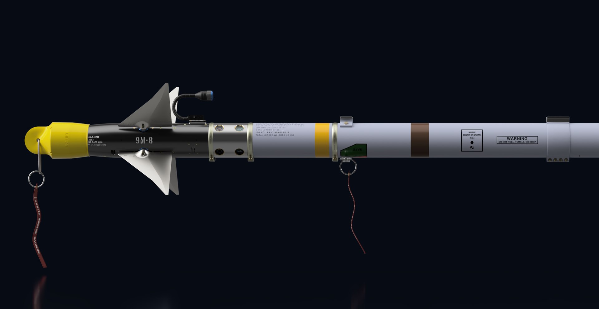 modèle 3D de AIM-9L Sidewinder Missile air-air pleine échelle ...