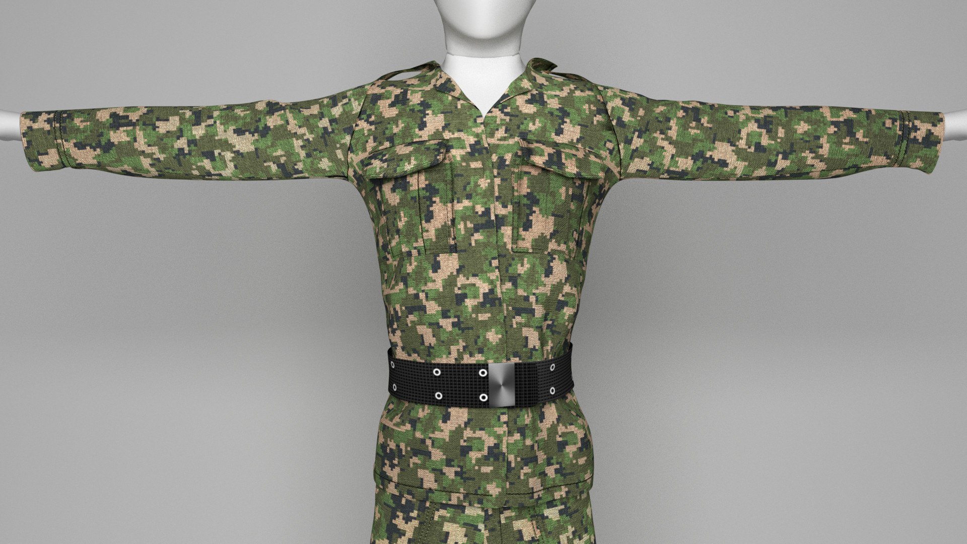 3D Model Military Uniform Rigged - TurboSquid 1892269