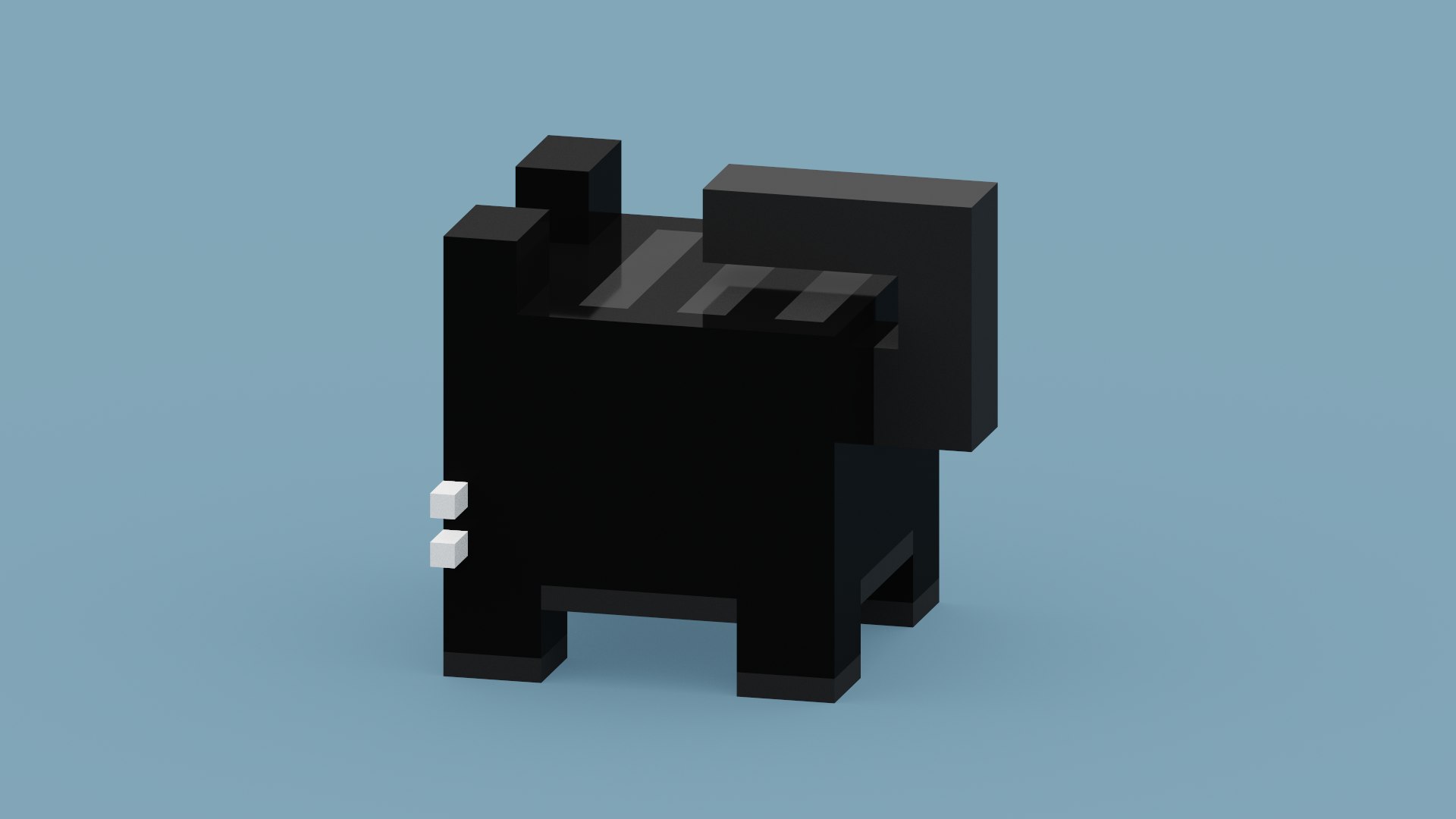 Voxel Black Cat 3D Model - TurboSquid 1979156