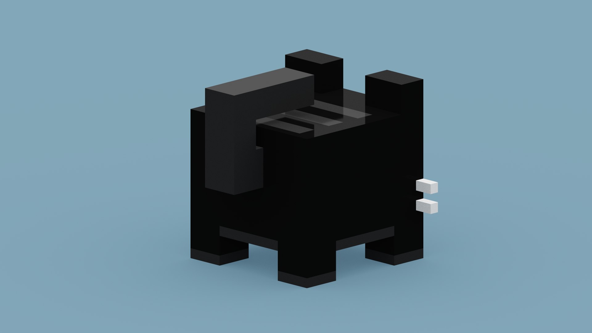 Voxel Black Cat 3D Model - TurboSquid 1979156