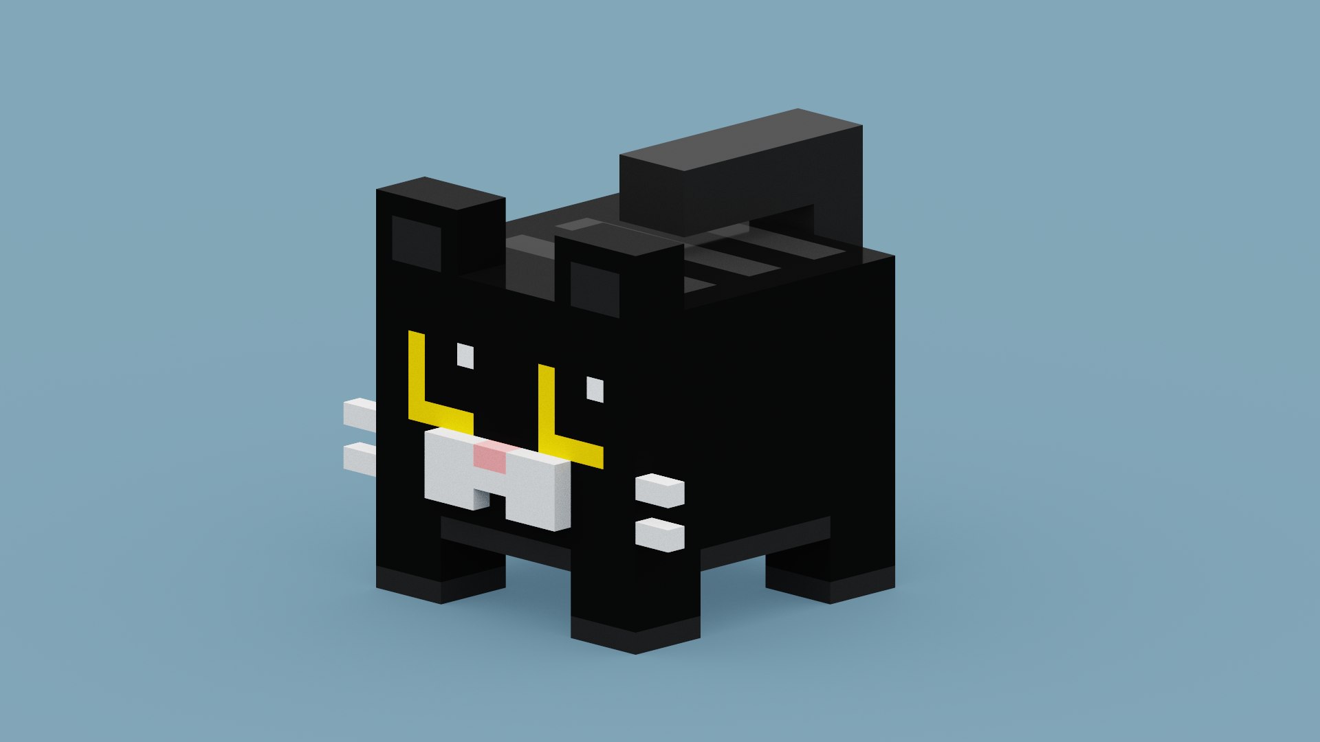 Voxel Black Cat 3D Model - TurboSquid 1979156