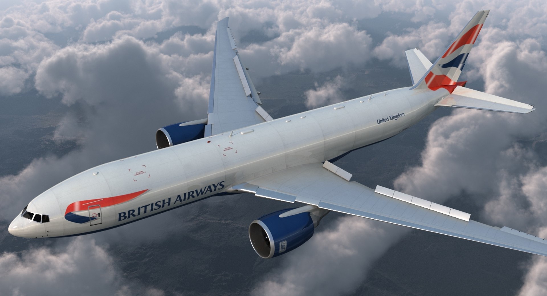 3d Model Boeing 777 Freighter British Airways