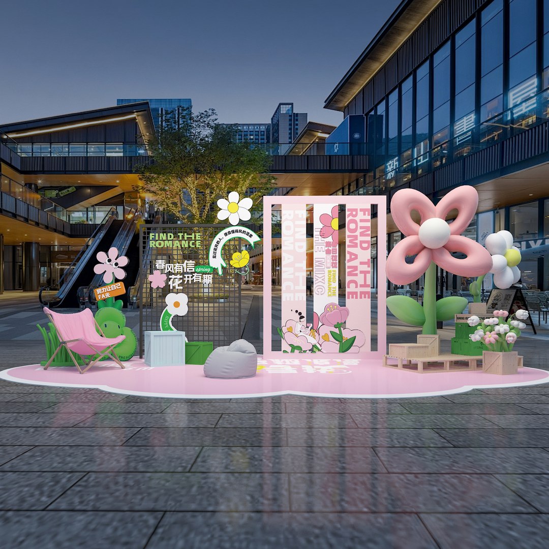 Spring Flowers Display Modern Spring And Summer Market Stalls Warm ...