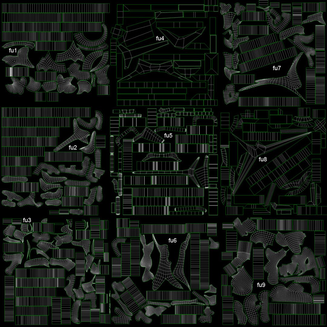 Fu Chinese Character 3d Model