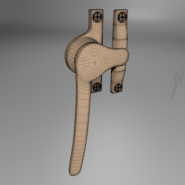 3d brass window clasp model