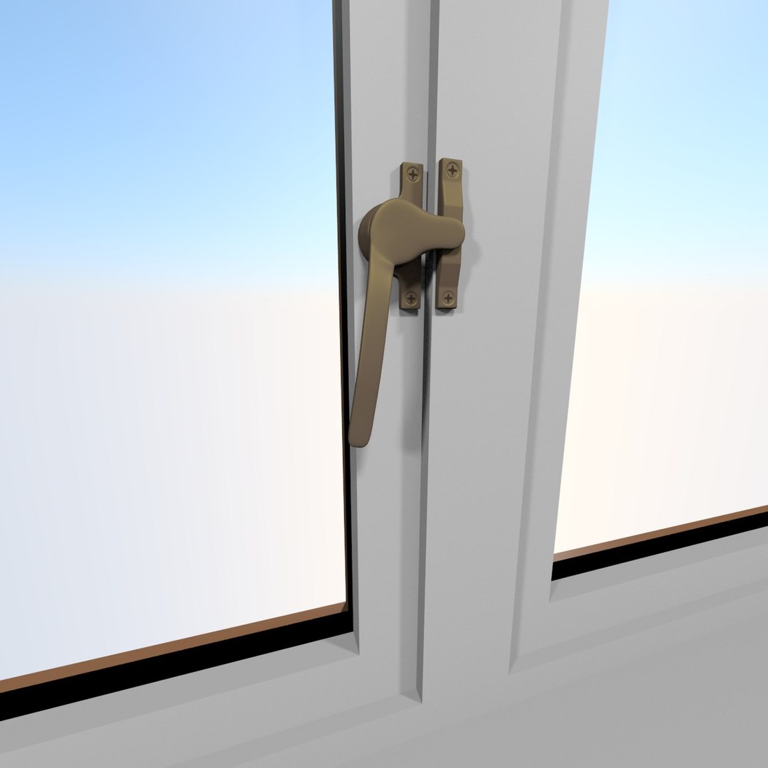 3d brass window clasp model