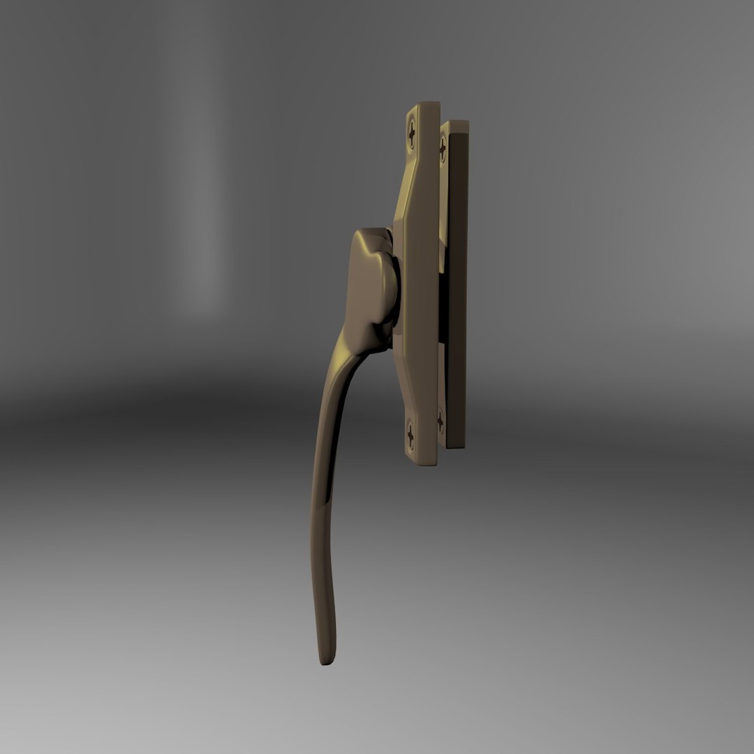 3d brass window clasp model