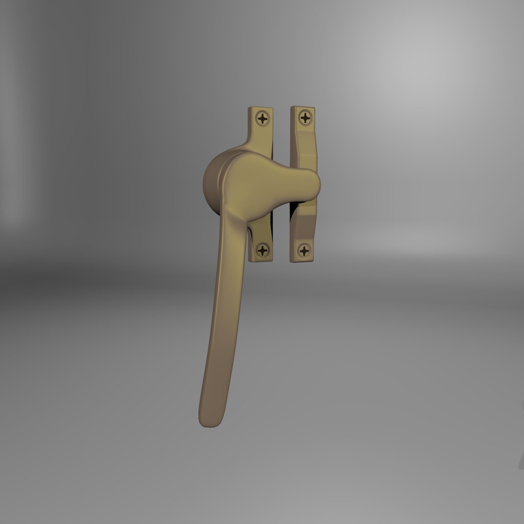 3d brass window clasp model