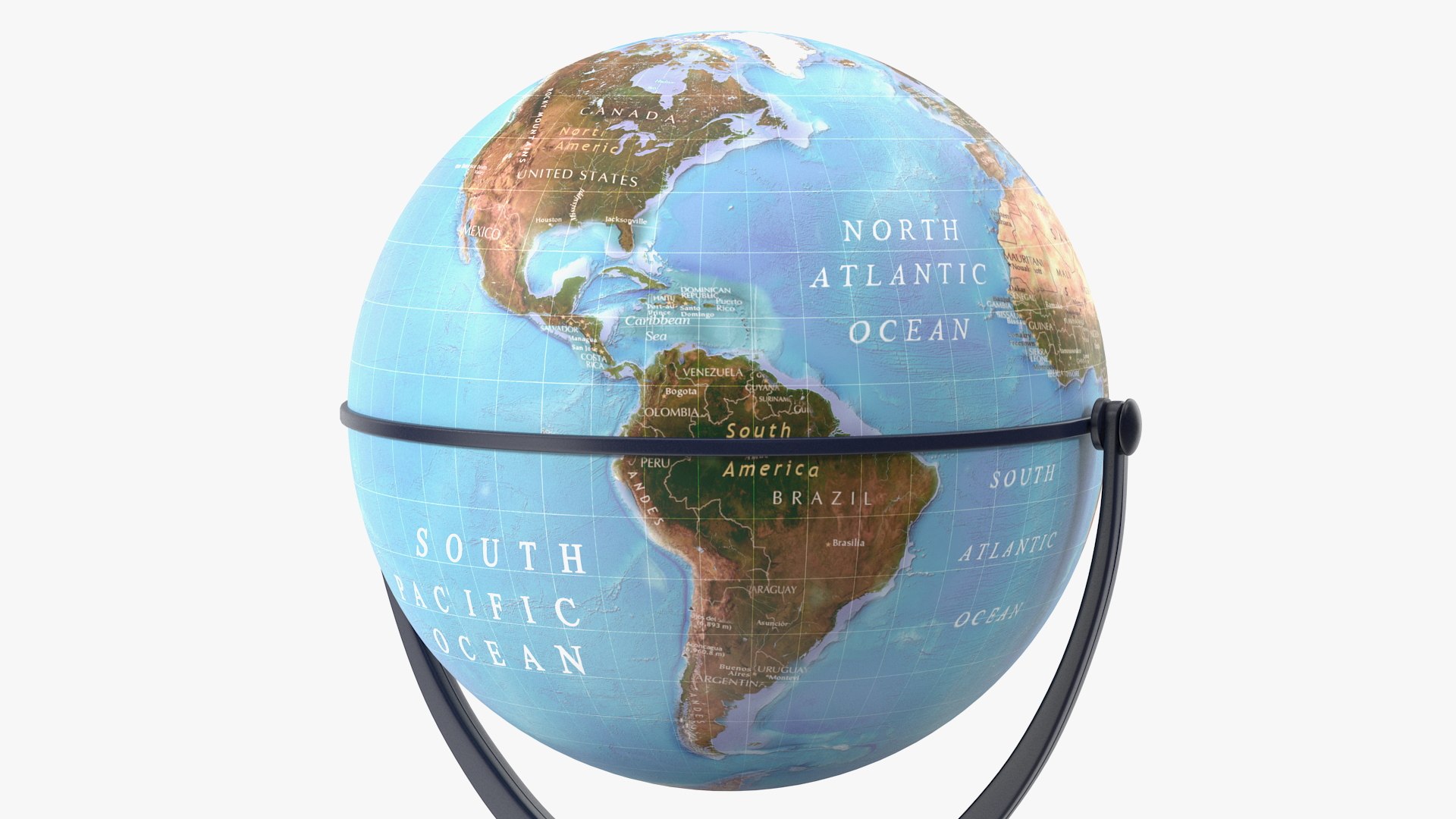 Physical World Globe with Stand model - TurboSquid 1879422