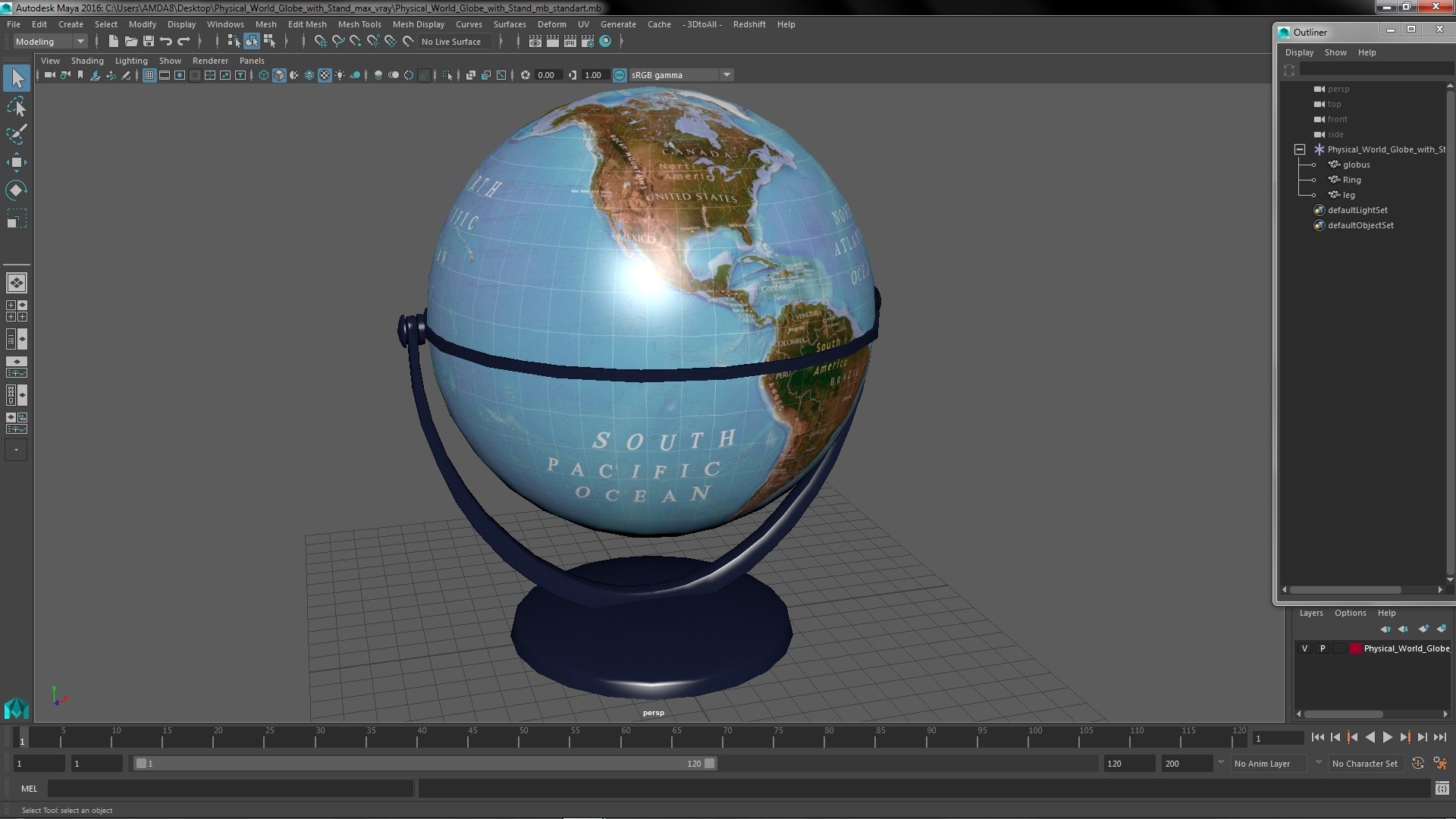 Physical World Globe With Stand Model - TurboSquid 1879422
