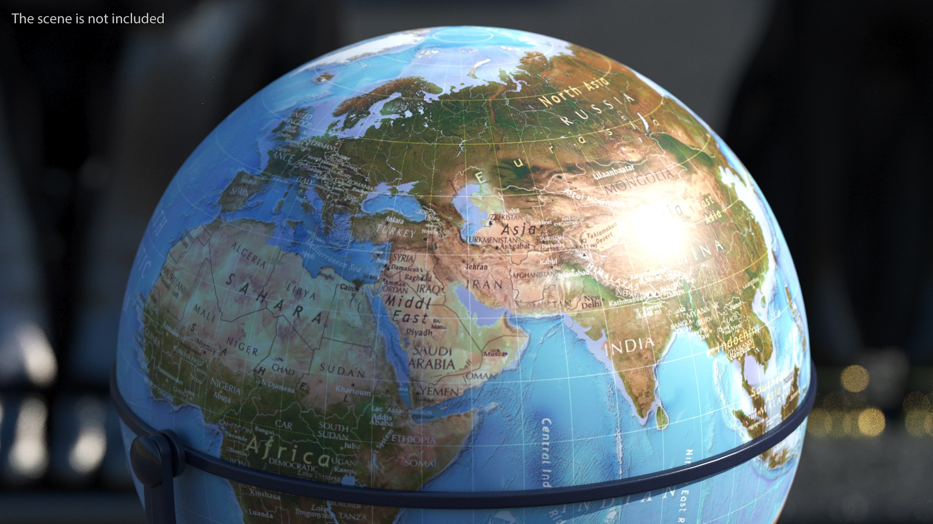 Physical World Globe with Stand model - TurboSquid 1879422