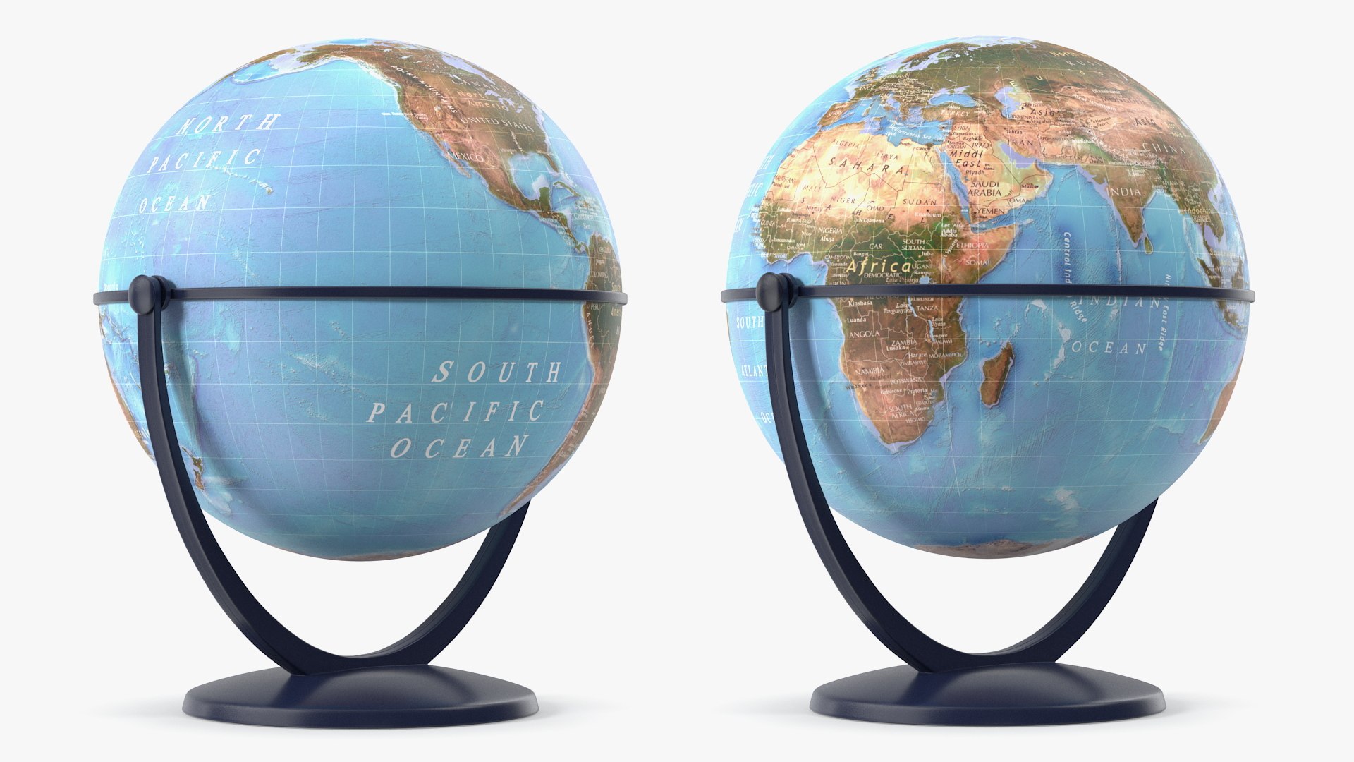 Physical World Globe with Stand model - TurboSquid 1879422