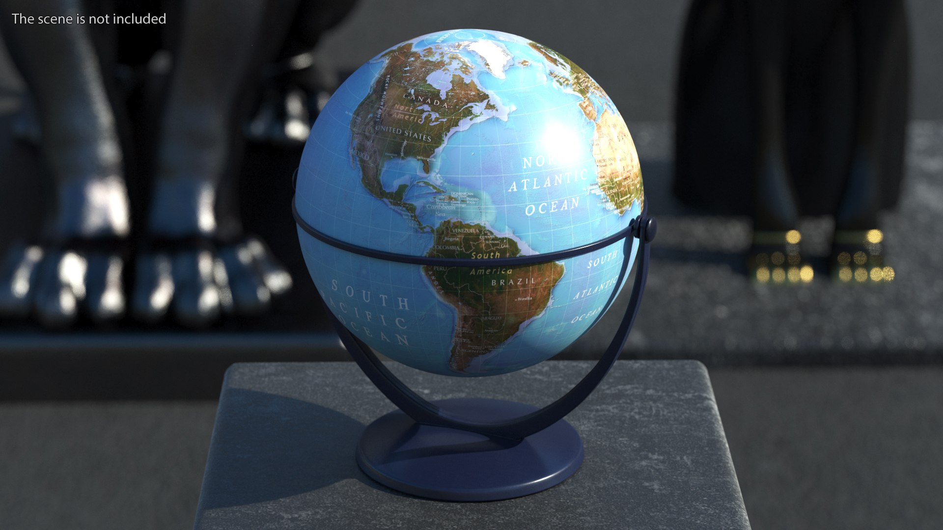 Physical World Globe with Stand model - TurboSquid 1879422