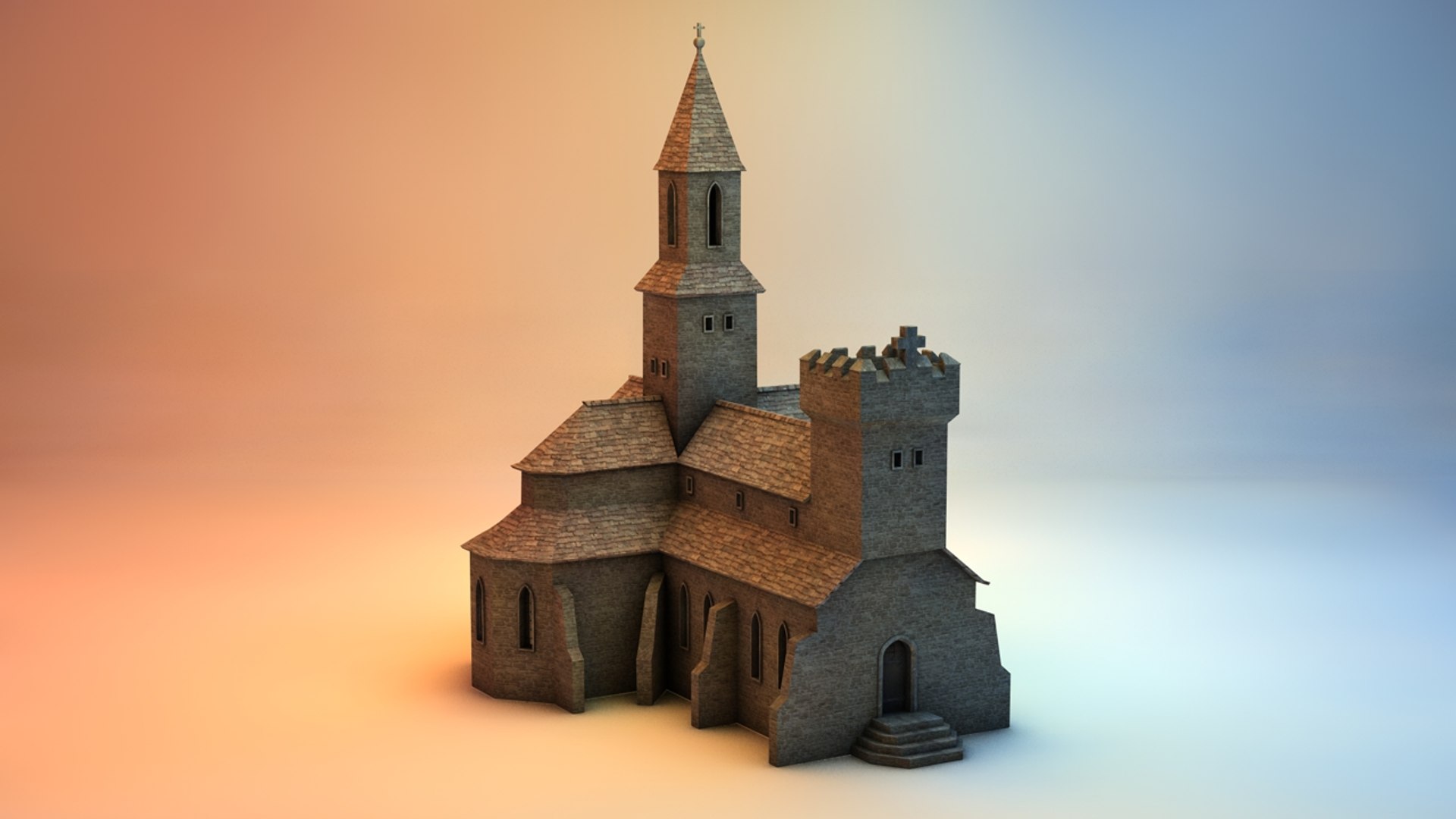 3ds max medieval church