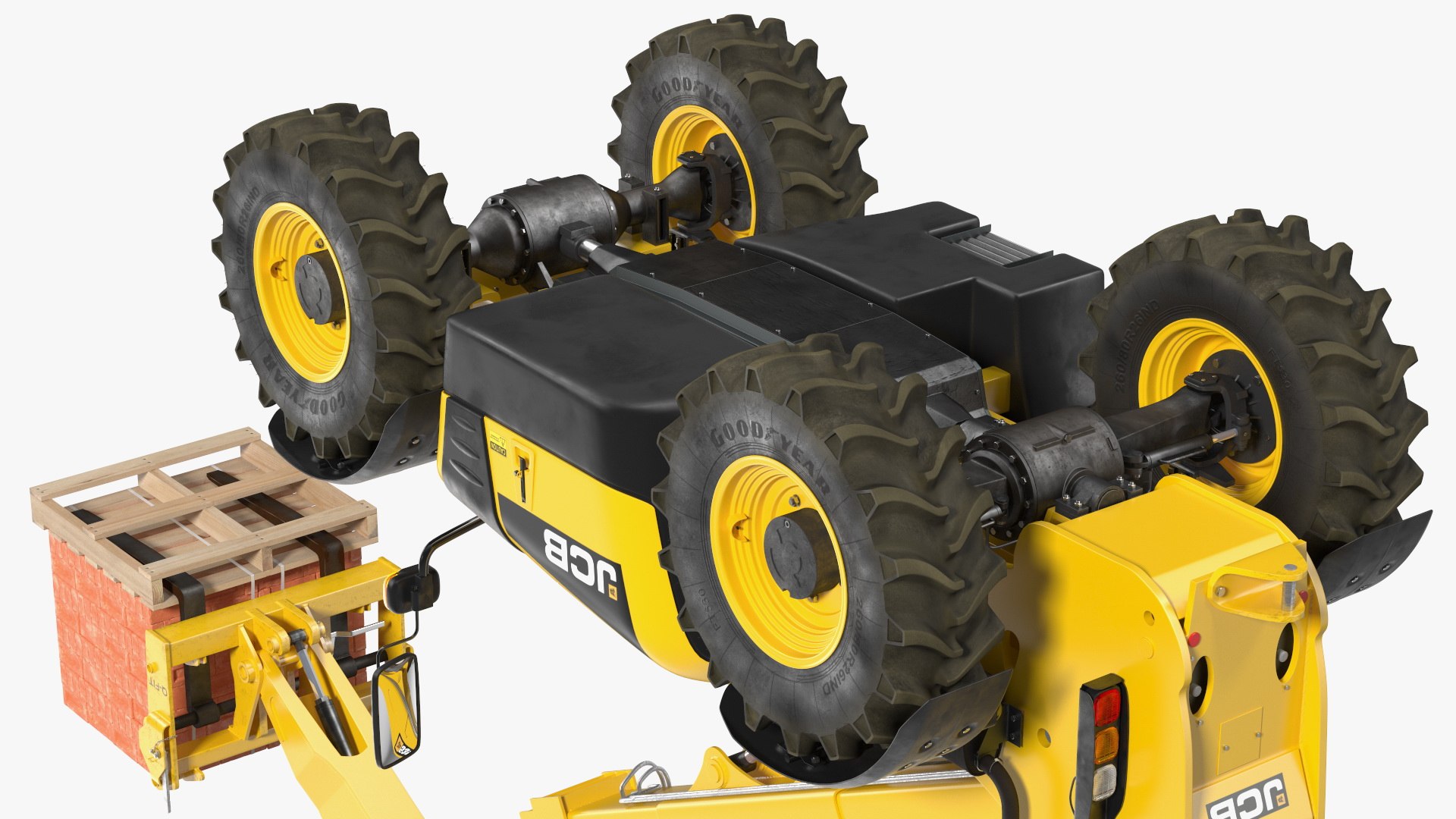3D model Telescopic Loader With Pallet of Bricks - TurboSquid 1860989