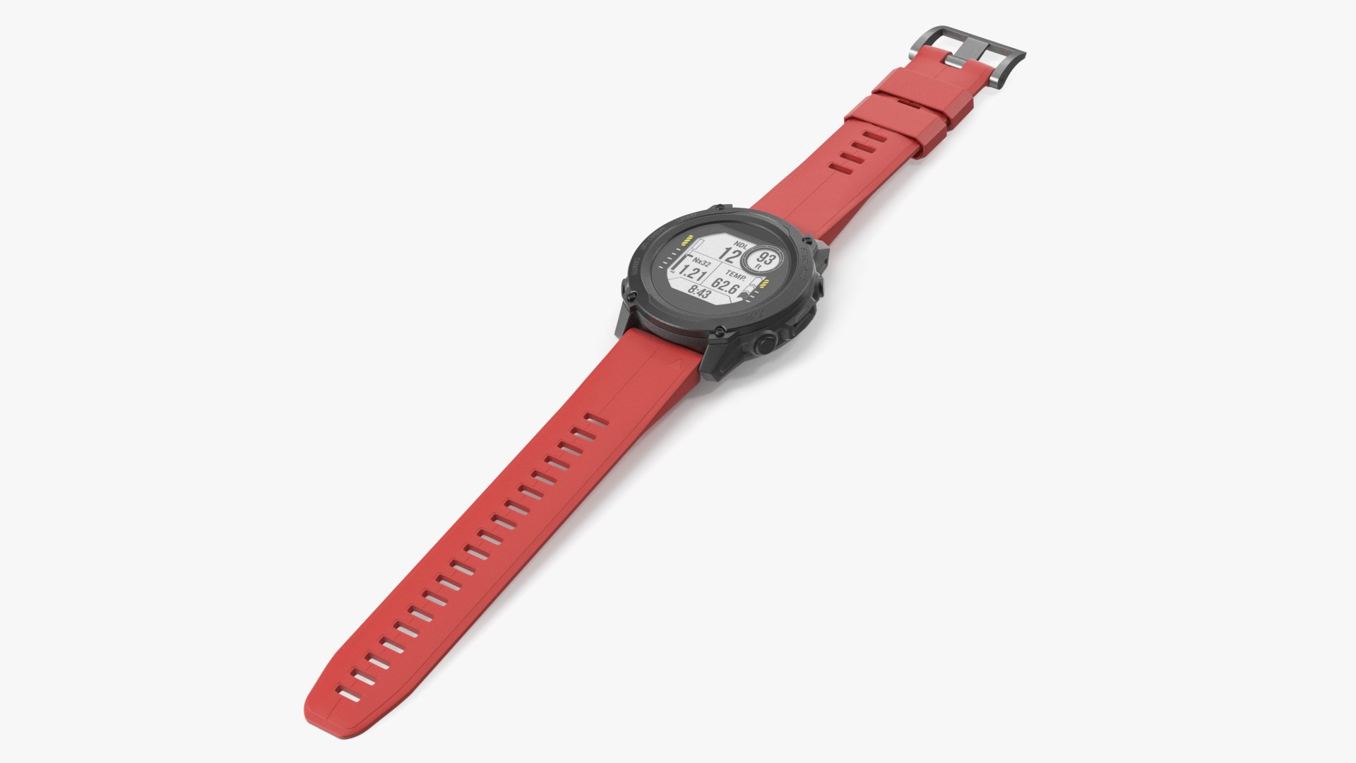 3D Dive Smartwatch Red Band - TurboSquid 2112696